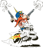 Yosemite Sam Guns Firing Stickers