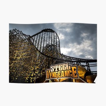 Steel Vengeance Roller Coaster, Cedar Point Premium Matte Vertical Poster
