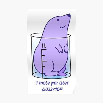 One Mole Per Litre Chemistry Pun Mole Premium Matte Vertical Poster