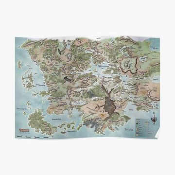 Classic Map Of Faerun: The Forgotten Realms Premium Matte Vertical Poster