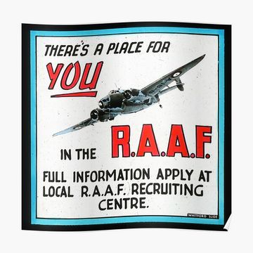 Vintage RAAF Air Force Australia Enlistment World War II Premium Matte ...