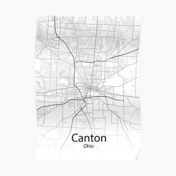 Canton Ohio Map Premium Matte Vertical Poster