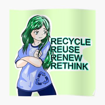 EARTH DAY ANIME GIRL Premium Matte Vertical Poster