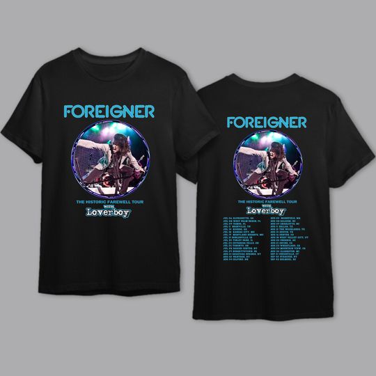 Trendy Foreigner The Histroric Farewell Tour 2023 Double Sided T-Shirts ...