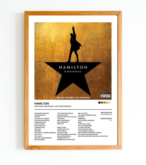 HAMILTON Original Broadway Cast Recording Poster Print | Minimalist Poster | Album Artwork ...