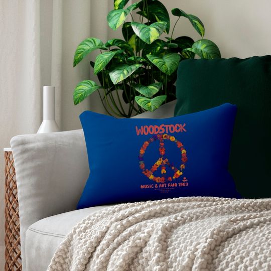 Classic Woodstock Peace Symbol Lumbar Pillows