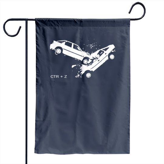 Car Crash Accident - Undo Ctrl Z Garden Flag
