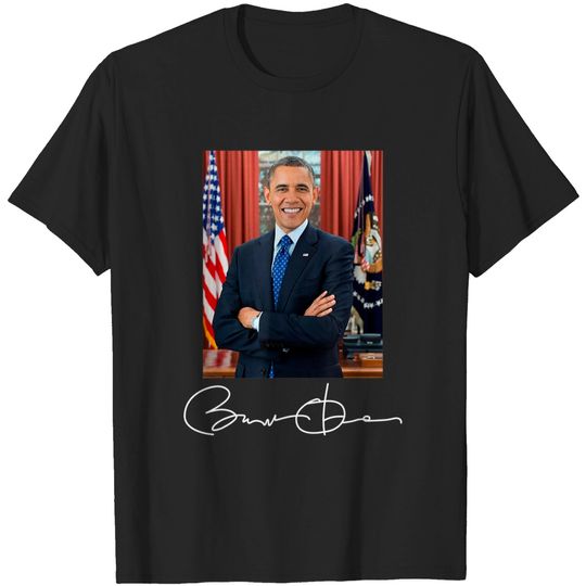 Barack Obama Signature And Portrait T-Shirt