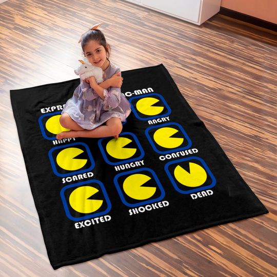 The Expressions Of Pac-Man - Pac Man - Baby Blankets
