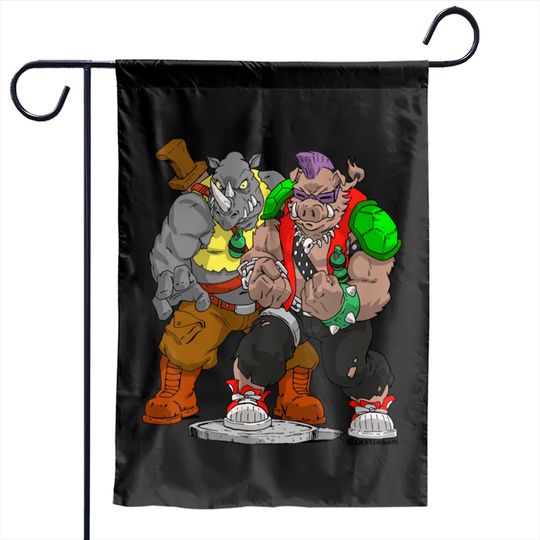Rocksteady And Bebop TMNT - Ninja Turtles - Garden Flags