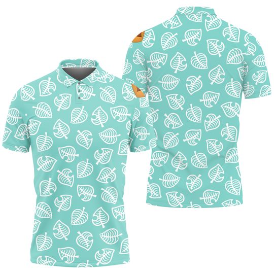 Animal Crossing Villager Nook Shirt Pattern White Leaf Polo Shirt For Men