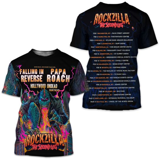 Trendy Rockzilla The Second Leg Tour 2023 3D T Shirts Designs 2023 ...