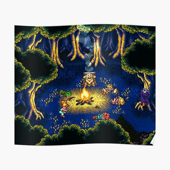 Chrono Trigger Campfire Premium Matte Vertical Poster