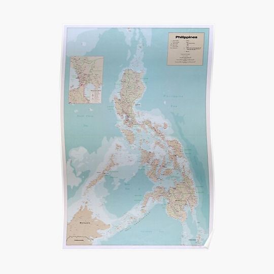 Map Of The Philippines (1990) Premium Matte Vertical Poster
