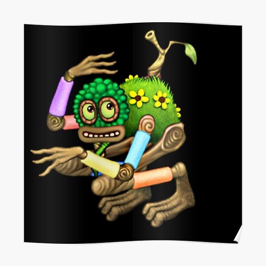 My Singing Monsters Character Shrubb Premium Matte Vertical Poster