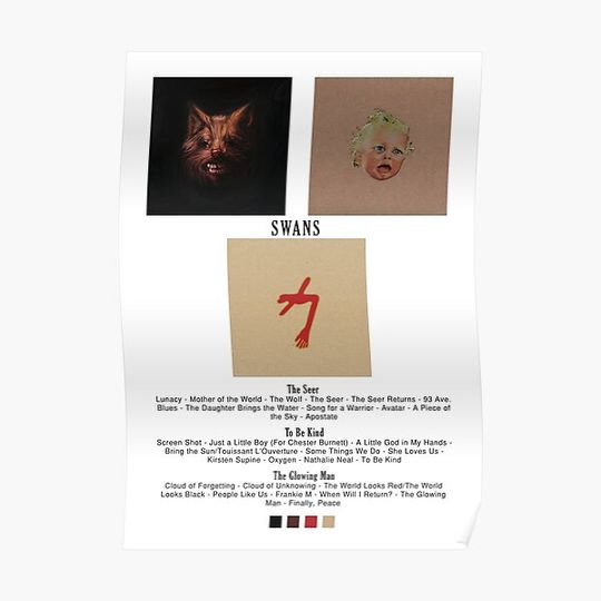 Swans Trilogy Poster (The Seer, To Be Kind, The Glowing Man) Premium ...
