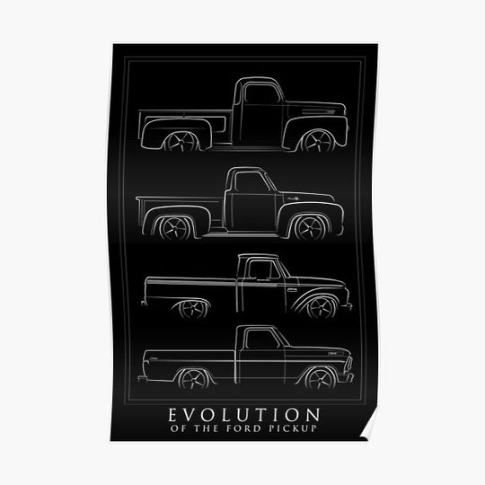 Evolution Of The Ford Pickup (1948-1971) - Stencil Premium Matte ...