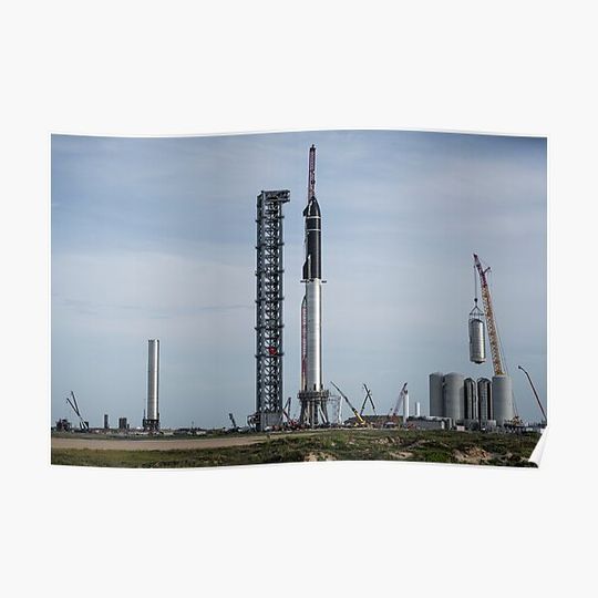 SpaceX Starship Full Stack Premium Matte Vertical Poster