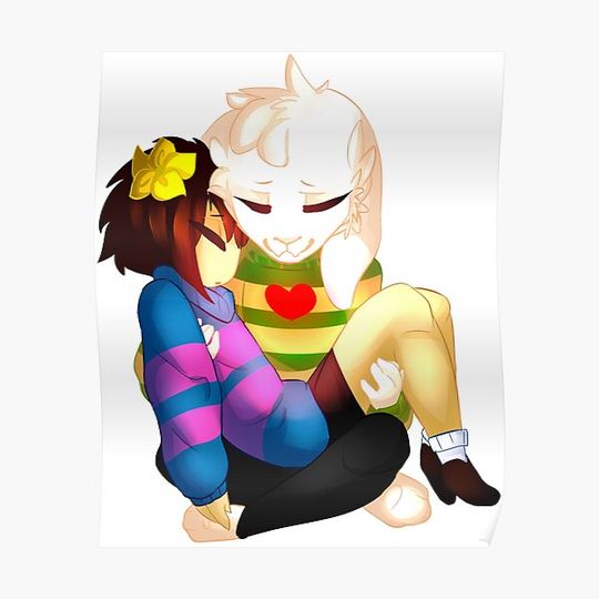 Undertale - Asriel And Human Premium Matte Vertical Poster