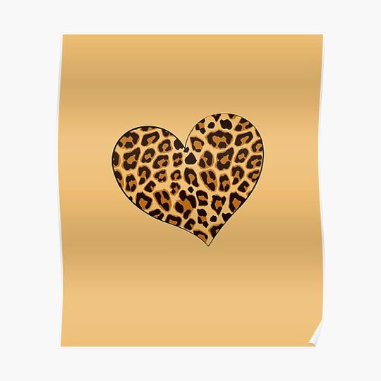 Leopard Print Love Heart Design Cheetah Print Love Symbol Premium Matte ...