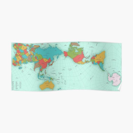 Authagraph World Map Premium Matte Vertical Poster