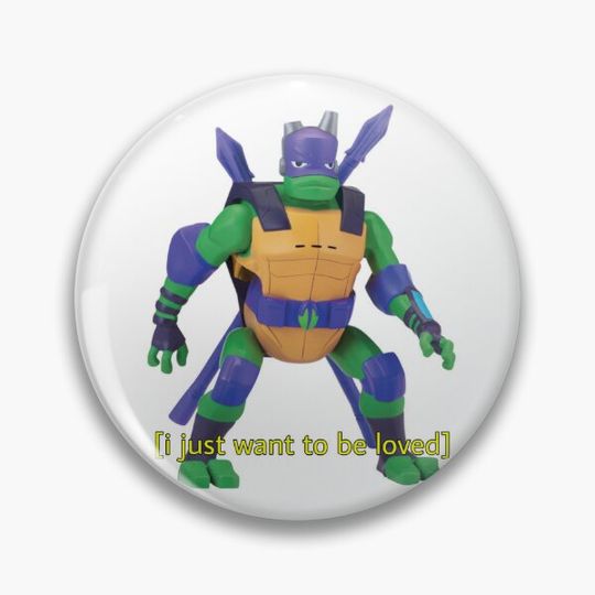 ROTTMNT Donnie Figure Meme Pin Button