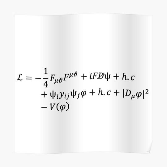 Standard Model Lagrangian, Lagrangian Of The Universe Premium Matte ... Standard Model Lagrangian, Lagrangian Of The Universe Premium Matte ...