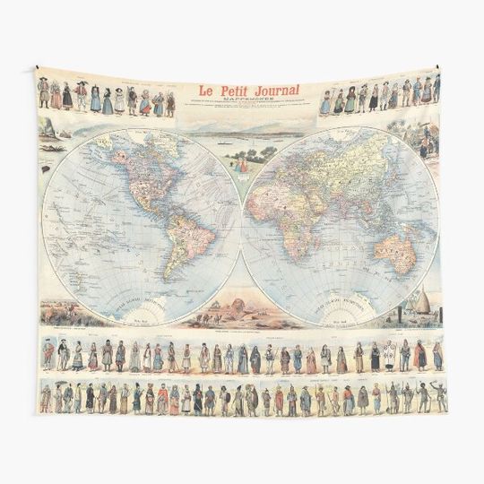 World Map, 1880 - Le Petit Journal Tapestry