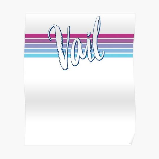 Vail Vintage Retro 70s Throwback Premium Matte Vertical Poster