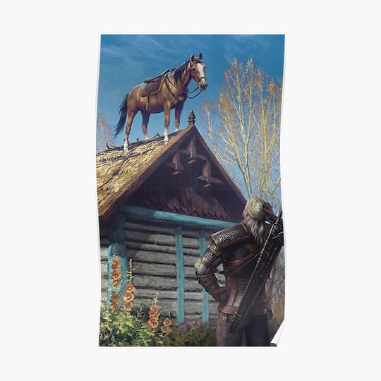 Witcher, Geralt, Geralt Of Rivia, Roach, Horse, Roof, Gwent, Hut, House ...