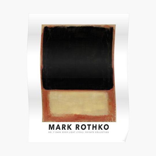 Mark Rothko No. 7 Dark Over Light 1954 Vintage Premium Matte Vertical ...