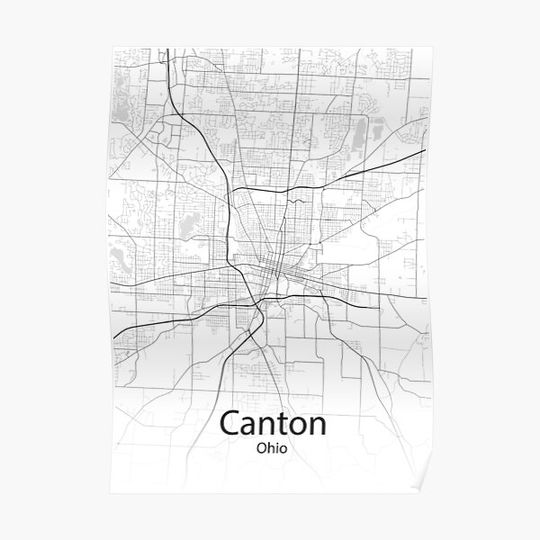 Canton Ohio Map Premium Matte Vertical Poster