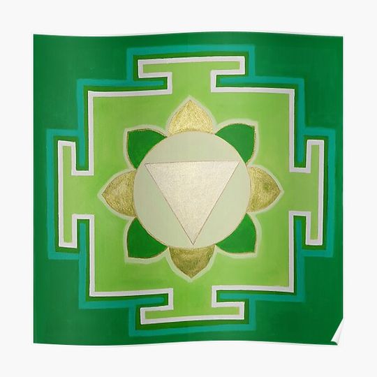 Green TARA-Yantra Premium Matte Vertical Poster