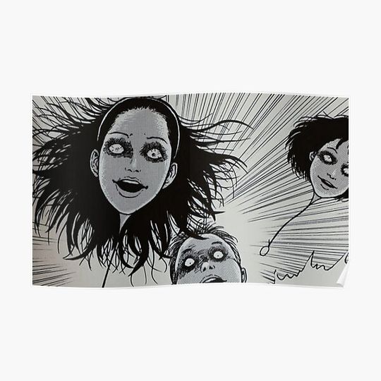 JunIto - Floating Heads Premium Matte Vertical Poster