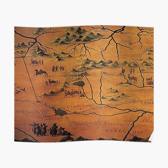 Old World Antique Map Ancient Atlas Vintage Marco Polo Route Maps Gifts ...