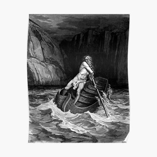 Charon Crosses The River Acheron - Gustave Dore Premium Matte Vertical ...