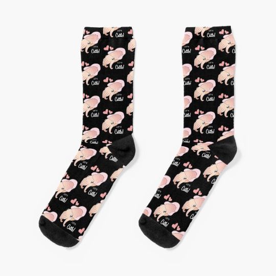Let's Cuttle! Cute & Funny Cuttlefish Romantic Cuddling Hug Pun Socks