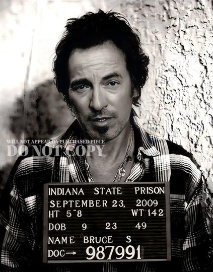 Bruce Springsteen Mugshot Photograph 8 X 10 - Magnificent 2009 Mug Shot ...