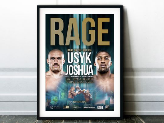 Anthony Joshua Vs. Oleksandr Usyk II 2022 Fight Boxing Poster