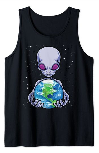 Hands Holding Earth Tank Top Alien Holding Earth Outer Space Cosmic ...