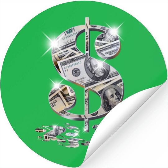 Cool As Dollar Bill Dollar Sign $$ Gift Design Idea Sticker