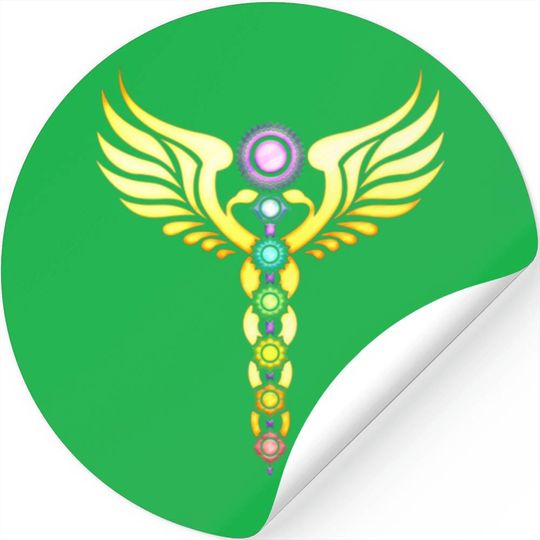 Chakra, Caduceus, Hermes Staff, Snake, Spirituality, Buddhis Sticker