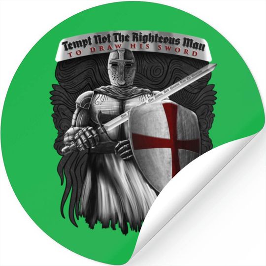 Crusader Flag Stickers Tempt Not The Righteous Man To Draw His Sword ...