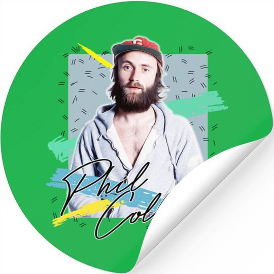 Retro 80s Phil Collins / Aesthetic Fan Art Design - Phil Collins - Stickers