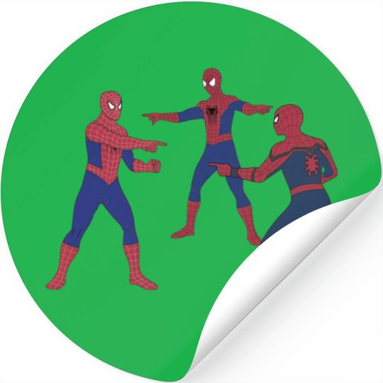 Spiderman Meme Stickers, Funny 3 Spiderman Pointing Tee