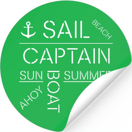 Sail Captain Ahoy Boat Summer Sun Beach Stickers