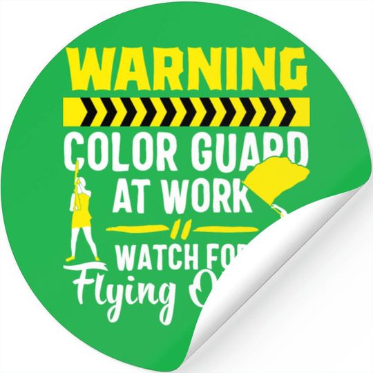 Color Guard Stickers Warning Flying Flag Tosses