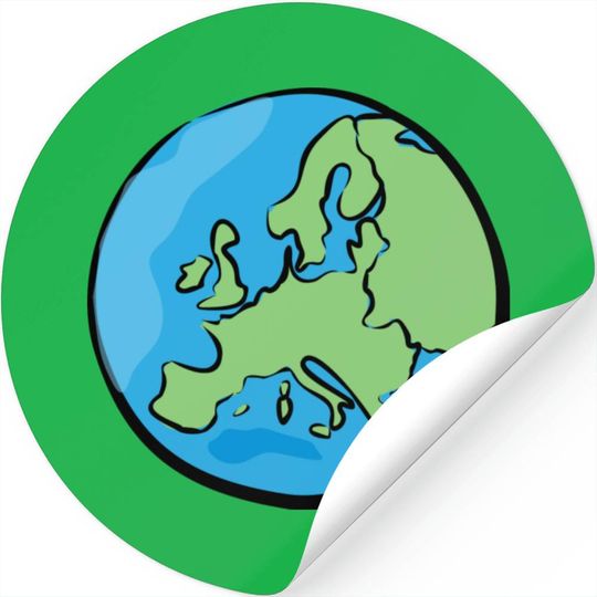 Europe World Map Continent Geography Location Stickers