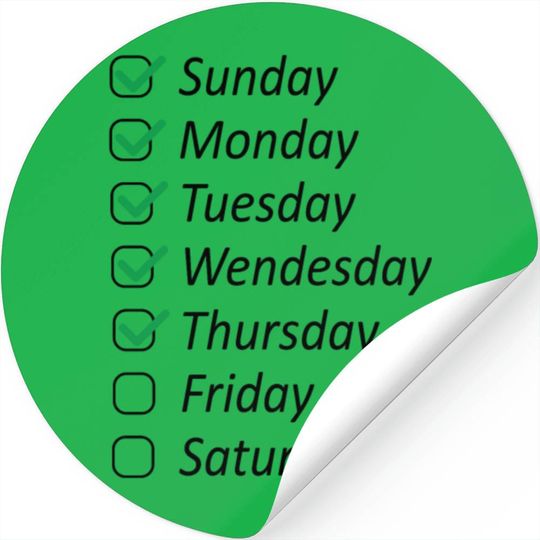 Days Of The Week Check List