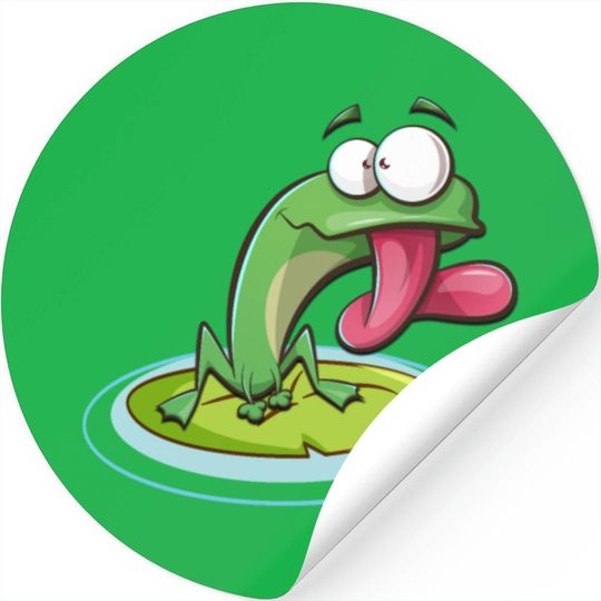 Funny And Cute Goofy Frog Long Tongue Amphibian